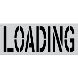 24-inch LOADING Stencil - Bus Loading Stencil - Asphalt Kingdom