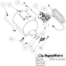 AK230 Launtop Engine & Cast Iron Pump Parts